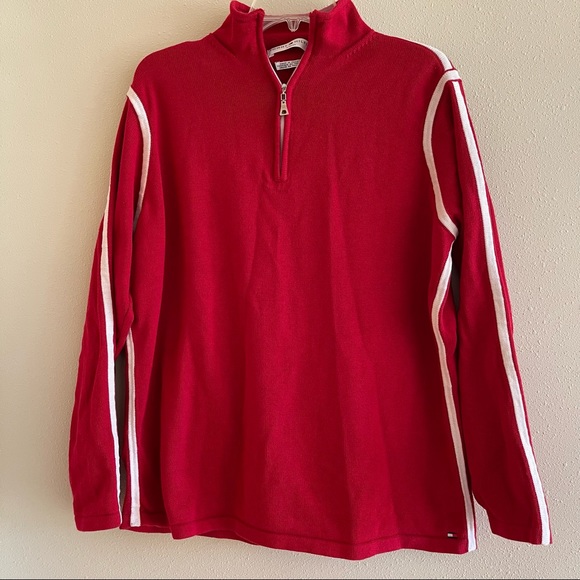 Tommy Hilfiger | Sweaters | Tommy Hilfiger Red Quarter Zip Pullover ...